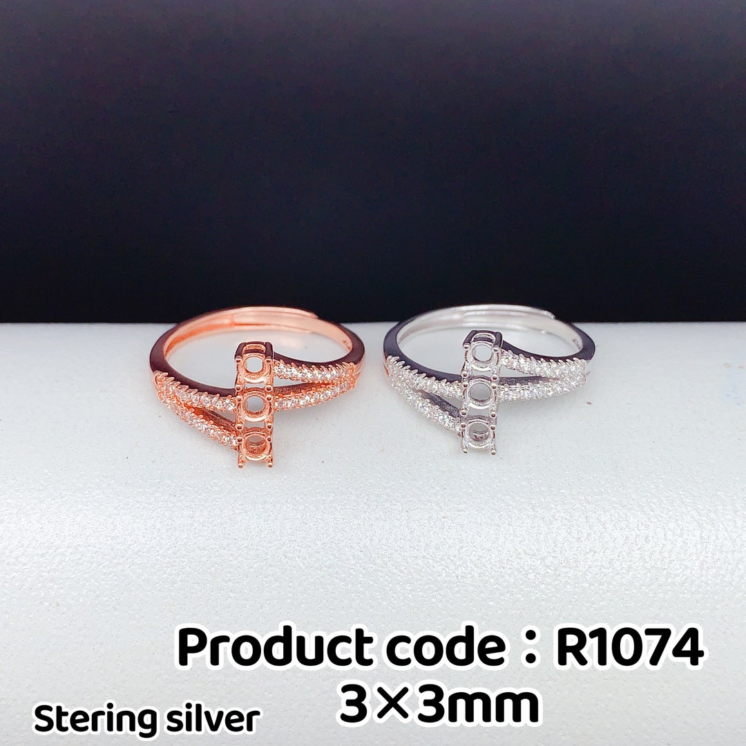 Silver Ring Empty Setting, DIY Blank Jewelry Setting Sterling Silver ...