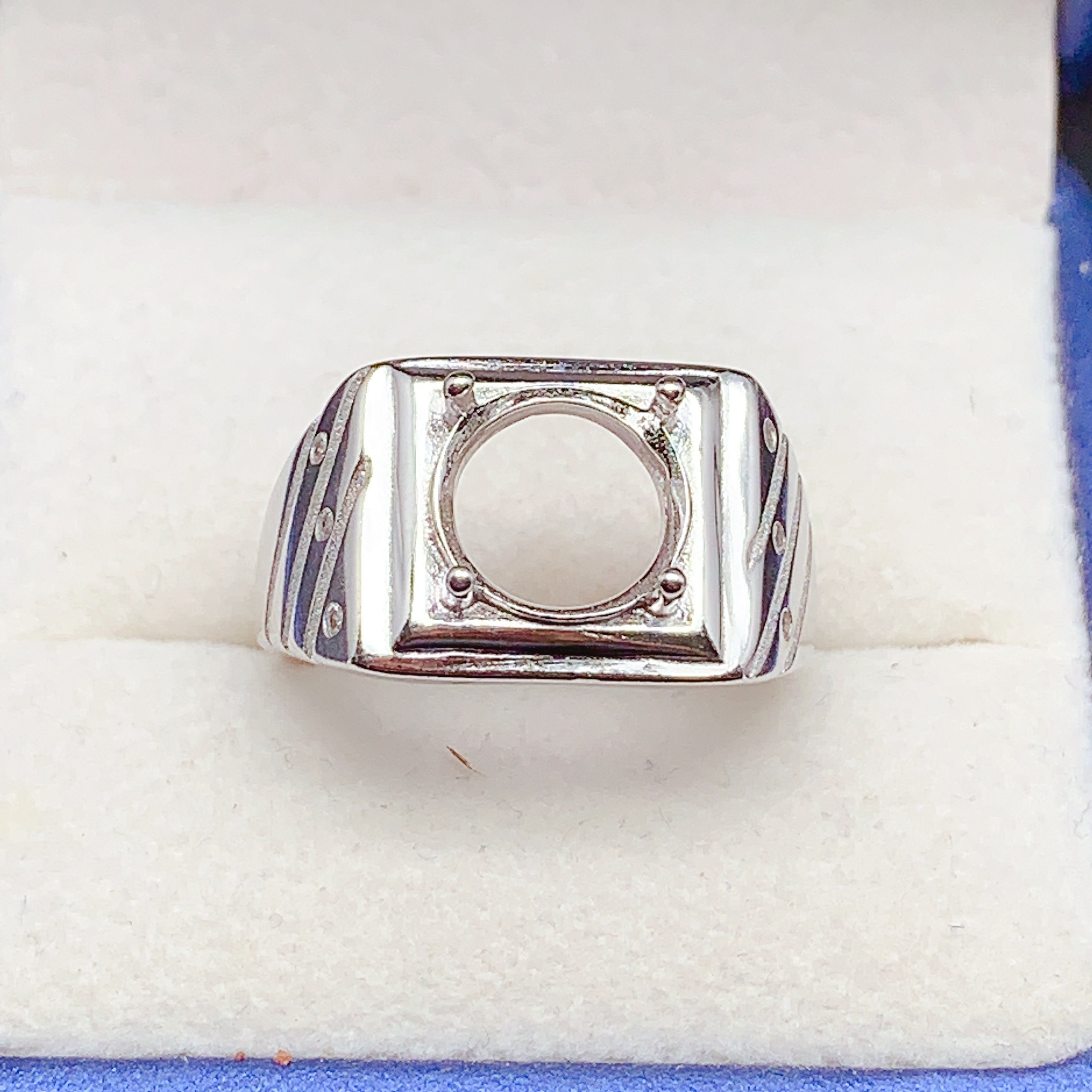 DIY Solid Silver Men's Ring Empty Setting, Blank Jewelry Setting Silver 925, YJ06 - Etsy