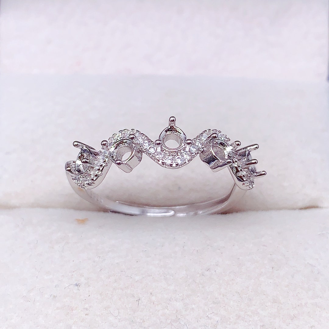 Silver Ring Empty Setting, DIY Blank Jewelry Setting Sterling Silver ...