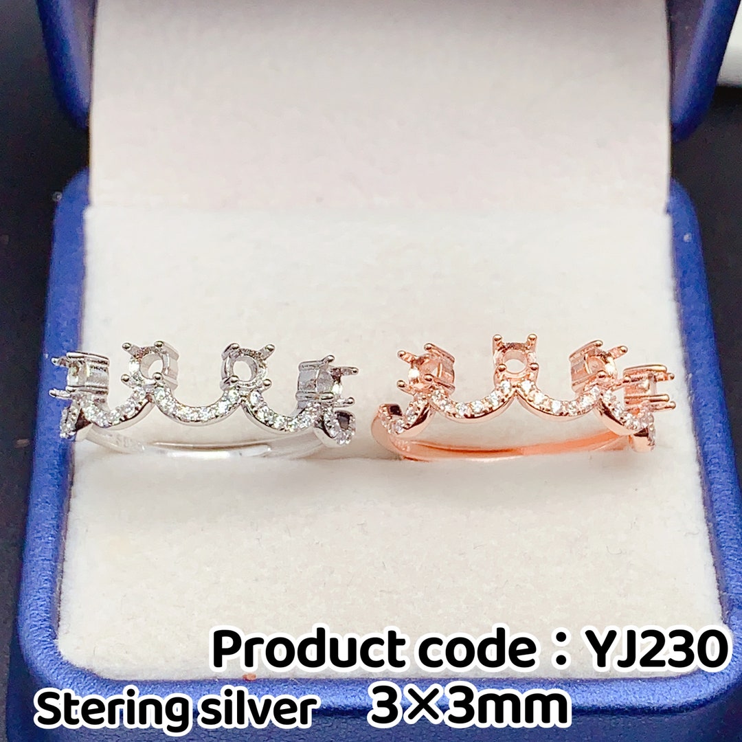 DIY Solid Silver Ring Empty Setting, Blank Jewelry Setting Silver 925 ...