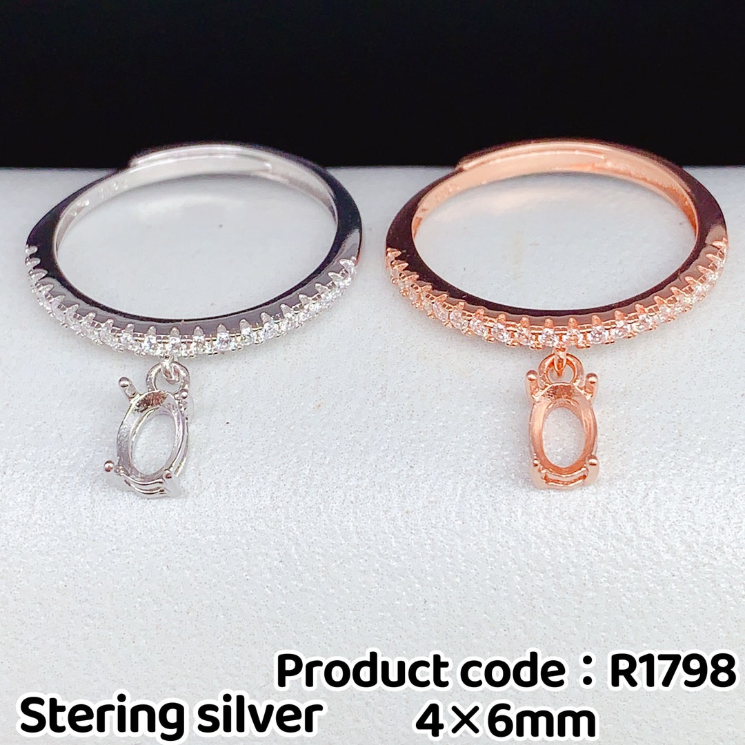 DIY Solid Silver Ring Empty Setting, Blank Jewelry Setting Silver 925 ...
