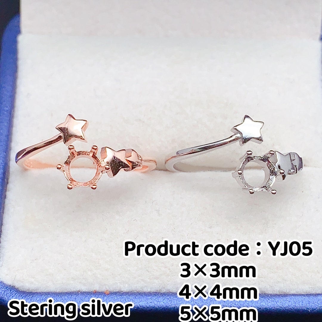 DIY Solid Silver Ring Empty Setting, Blank Jewelry Setting Silver 925 ...