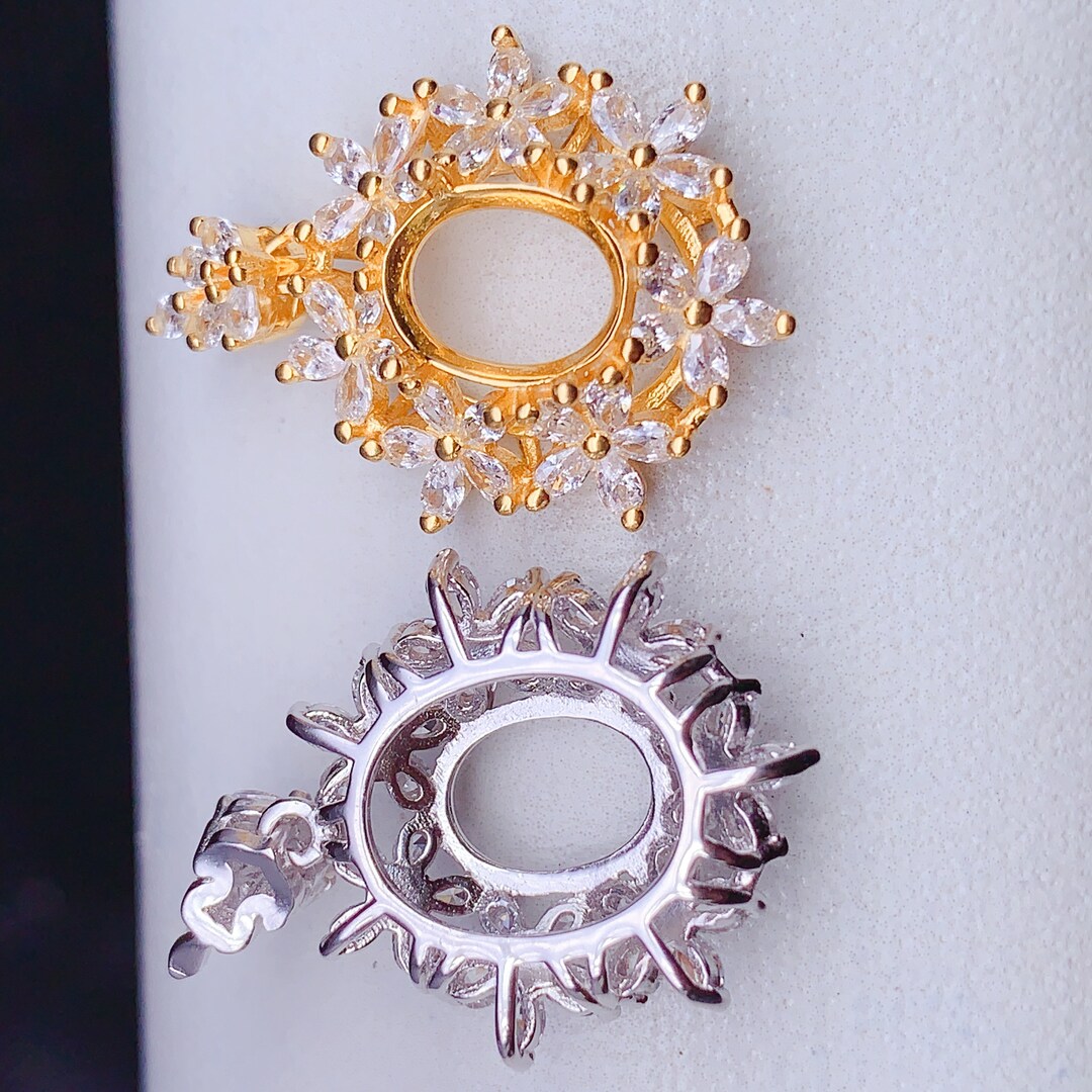 DIY Earring Silver Empty Setting, Blank Jewelry Setting Sterling Silver ...