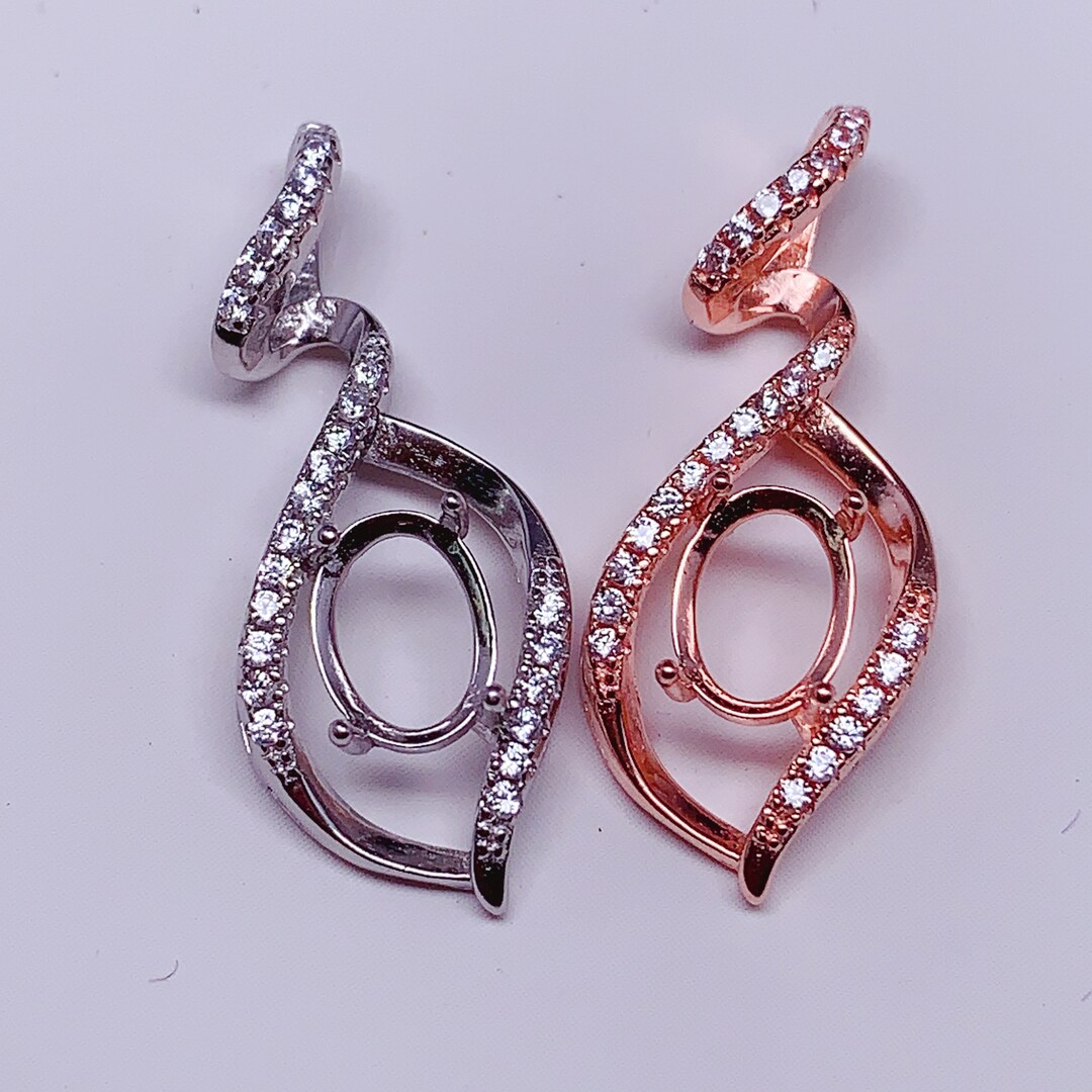 DIY Silver Jewelry Empty Setting, Blank Jewelry Setting Sterling Silver ...