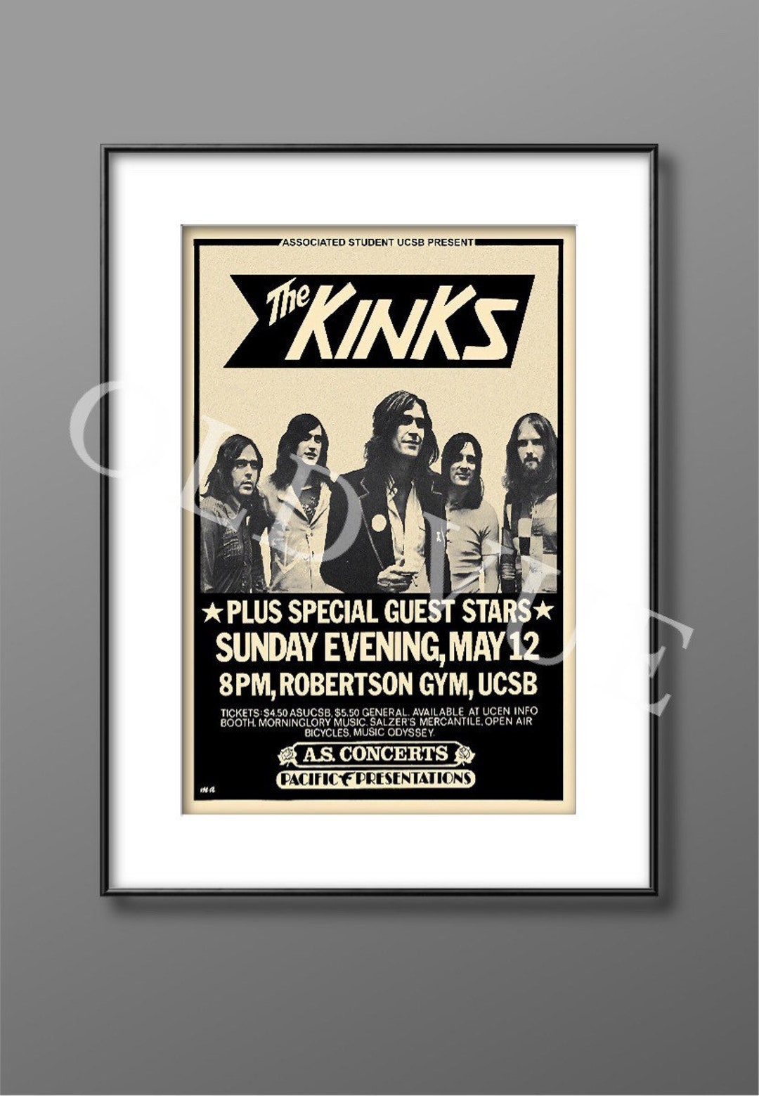 The Kinks 1960’s Concert Poster Print - Gig Poster 6 X 8 Inches or 8 X ...
