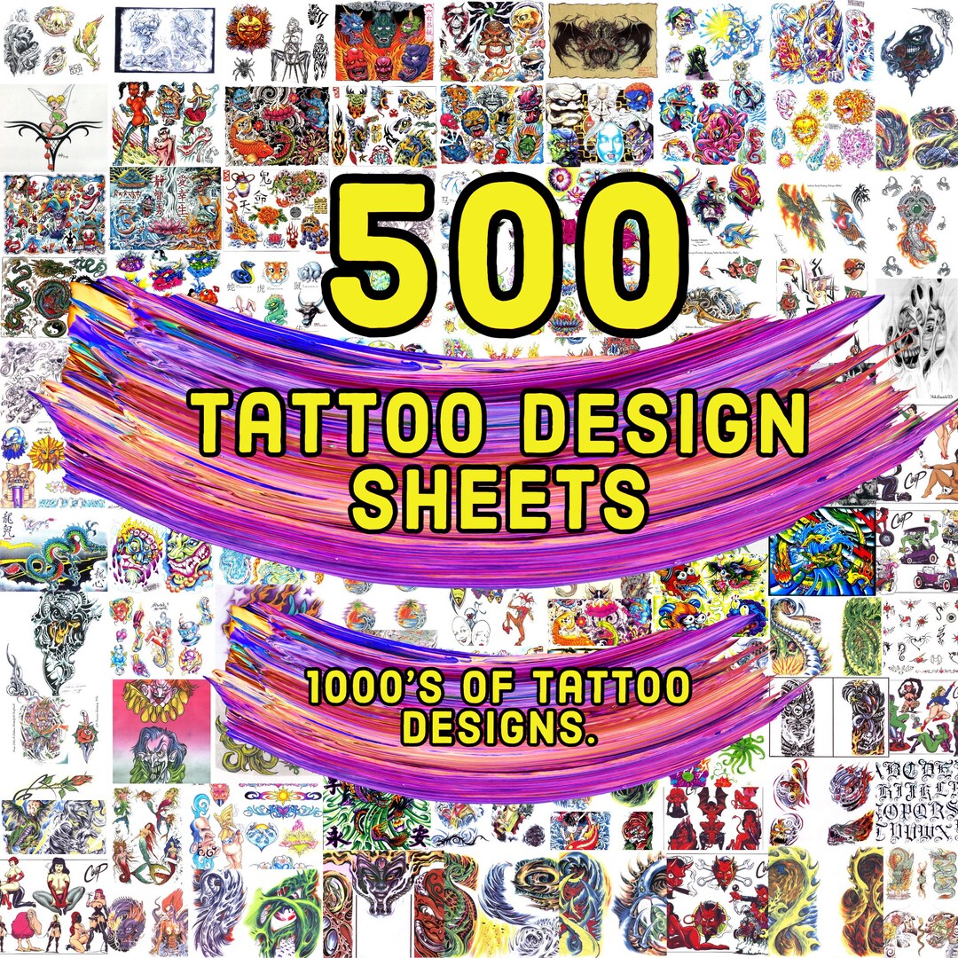 500 Digital Collage Sheets of Tattoo Designs. All Genres in Jpg Format ...