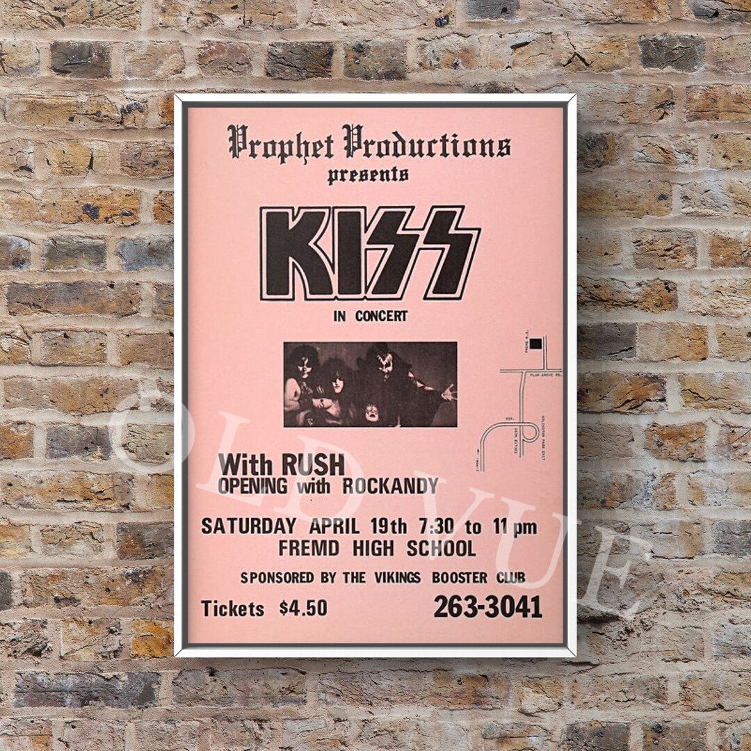 Kiss Concert. Fremd Highschool - Gig Poster 8 X 12 Inches or 6 X 8 ...