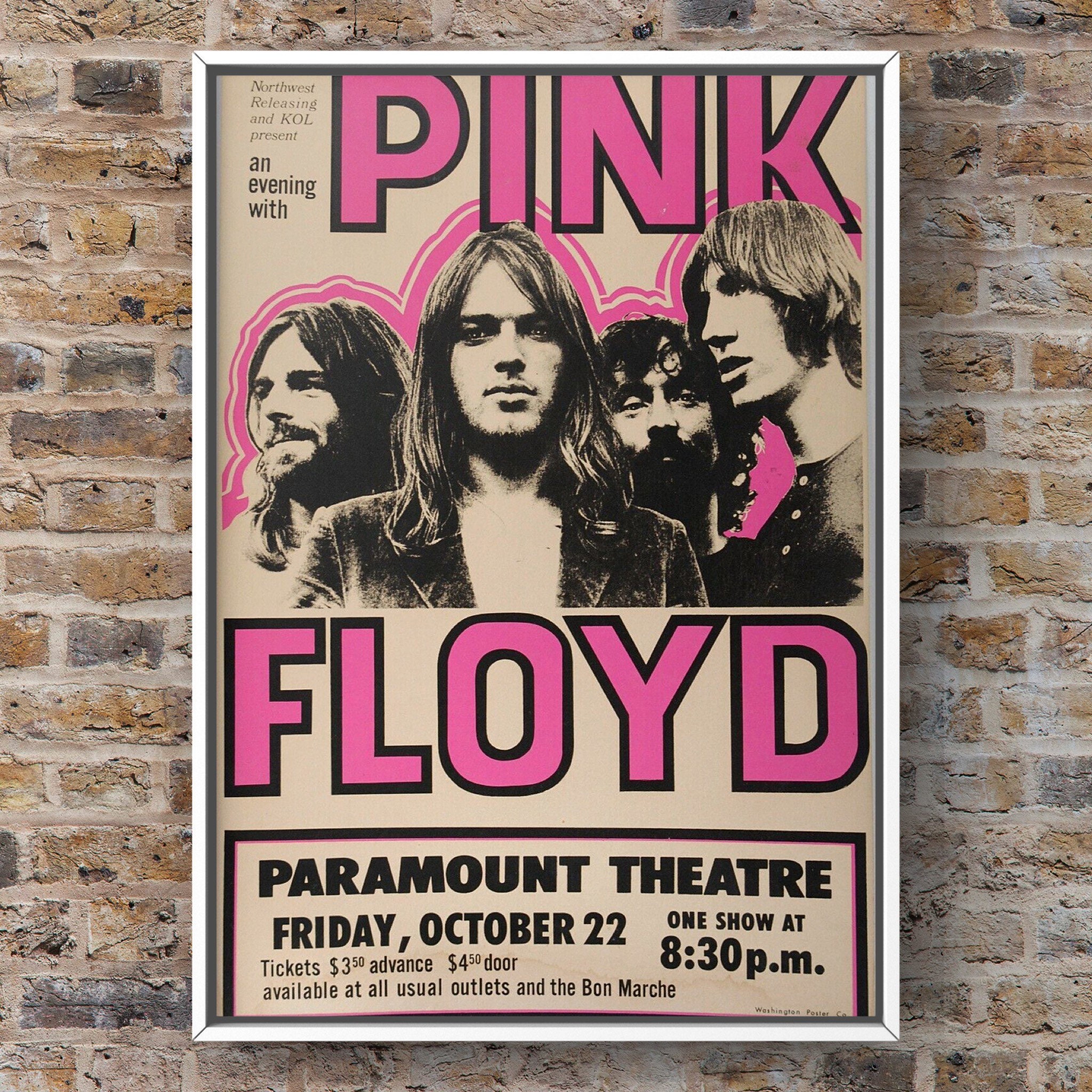 Pink Floyd Paramount Theatre Gig Poster 6 X 8 Inches or 8 X 12 Inches / Music Graphic Print ...