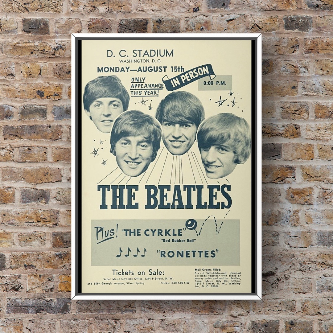 The Beatles & Ronettes Gig Poster A4 Size / Music Graphic Print ...