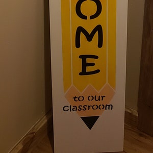 Welcome Classroom Wood Door Sign Vertical Porch Leaner - Etsy