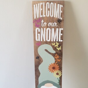 Spring Gnome Welcome Wood Door Sign Vertical Porch Leaner - Etsy
