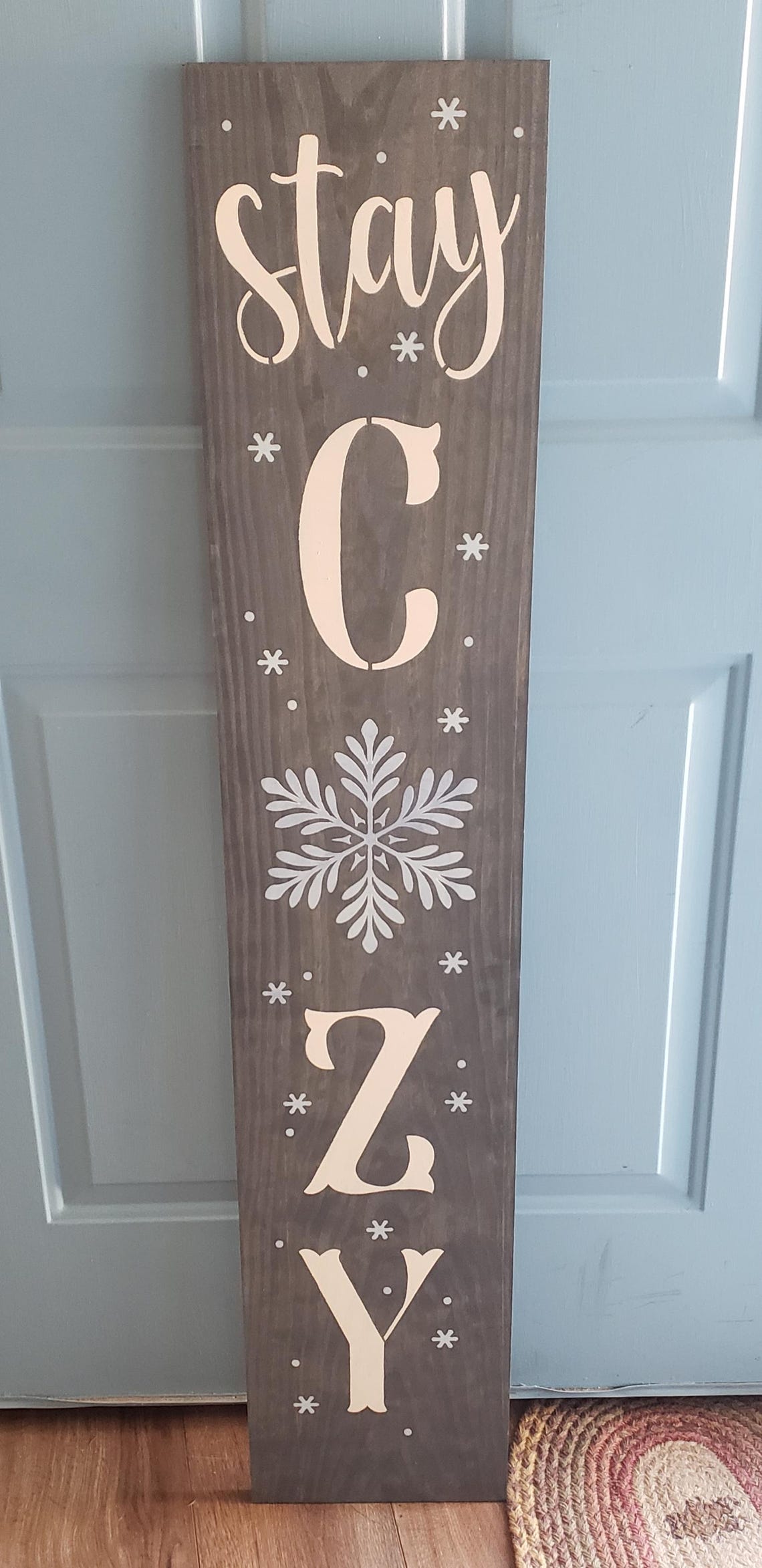 Welcome Winter Christmas Holiday Vertical Wood Door Sign Porch Leaner ...