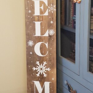 Christmas Seasonal Winter Welcome Wood Door Sign Porch Leaner - Etsy