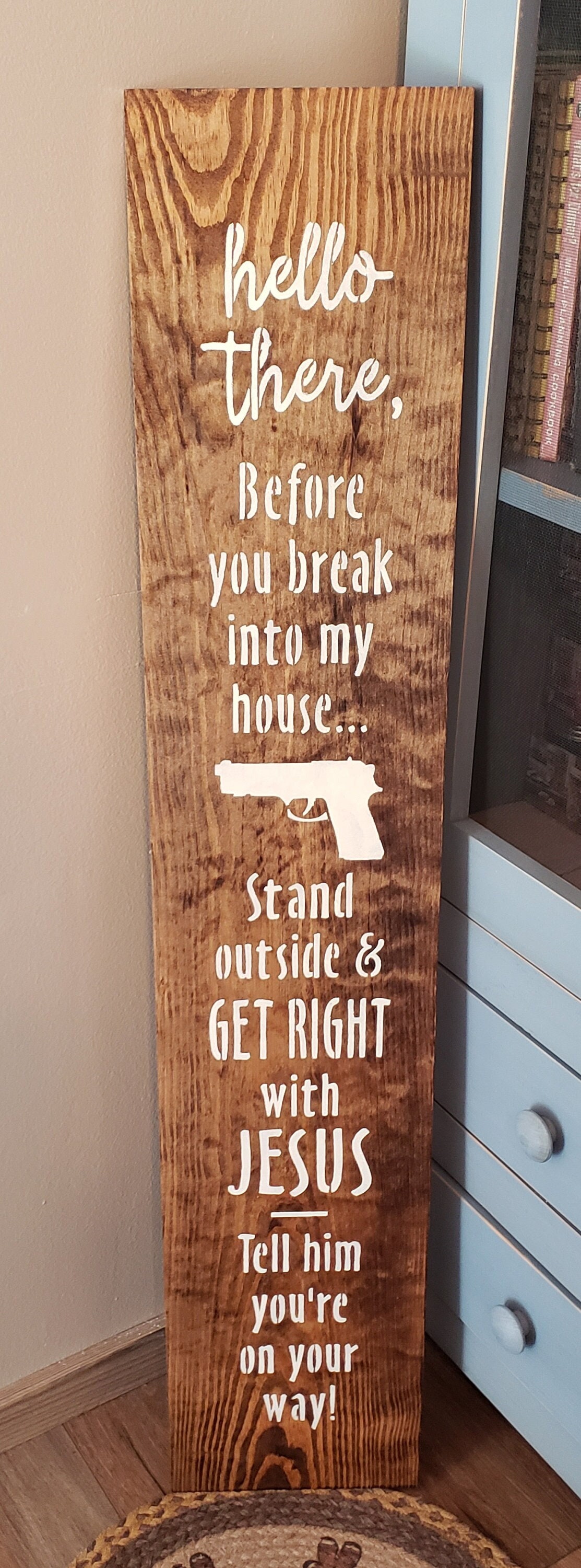 2nd Amendment Get Right With Jesus Welcome Porch Leaner Vertical Board ...