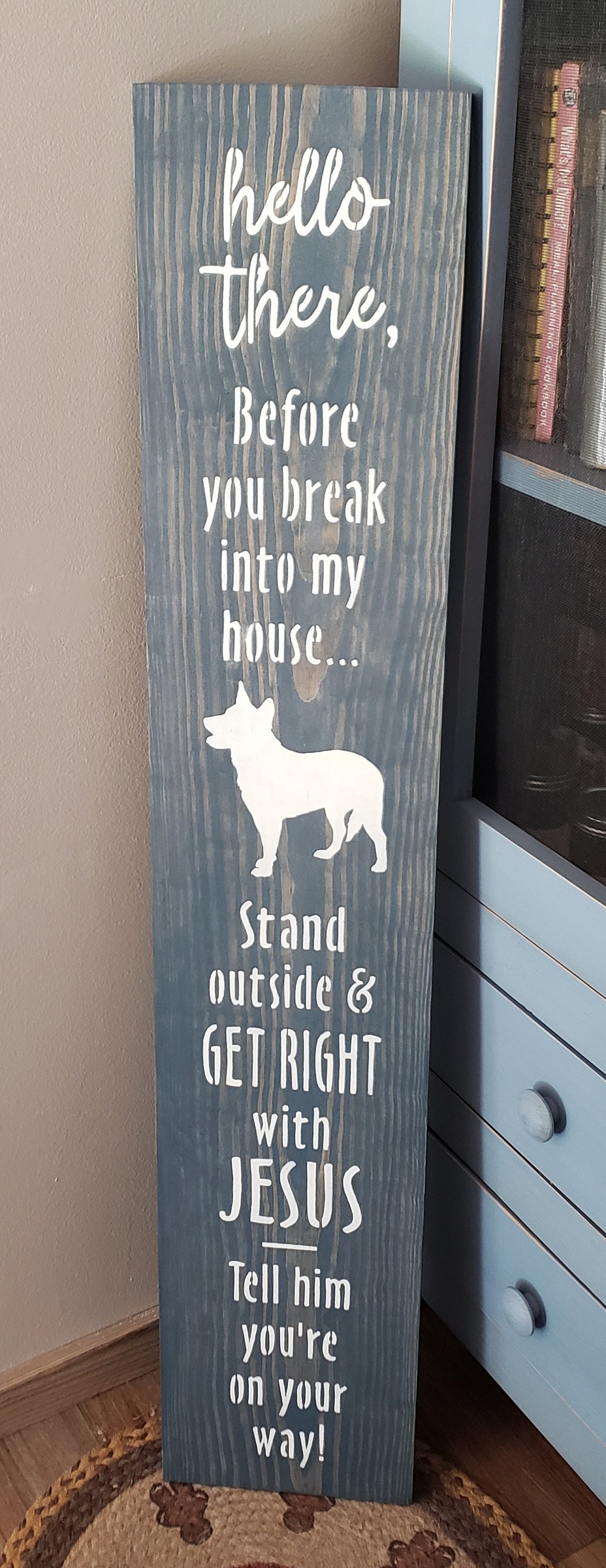 Hello Blue Heeler Dog Welcome Wood Door Sign Porch Leaner - Etsy