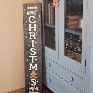 Sweet Christmas Seasonal Christmas Welcome Wood Door Sign Vertical ...