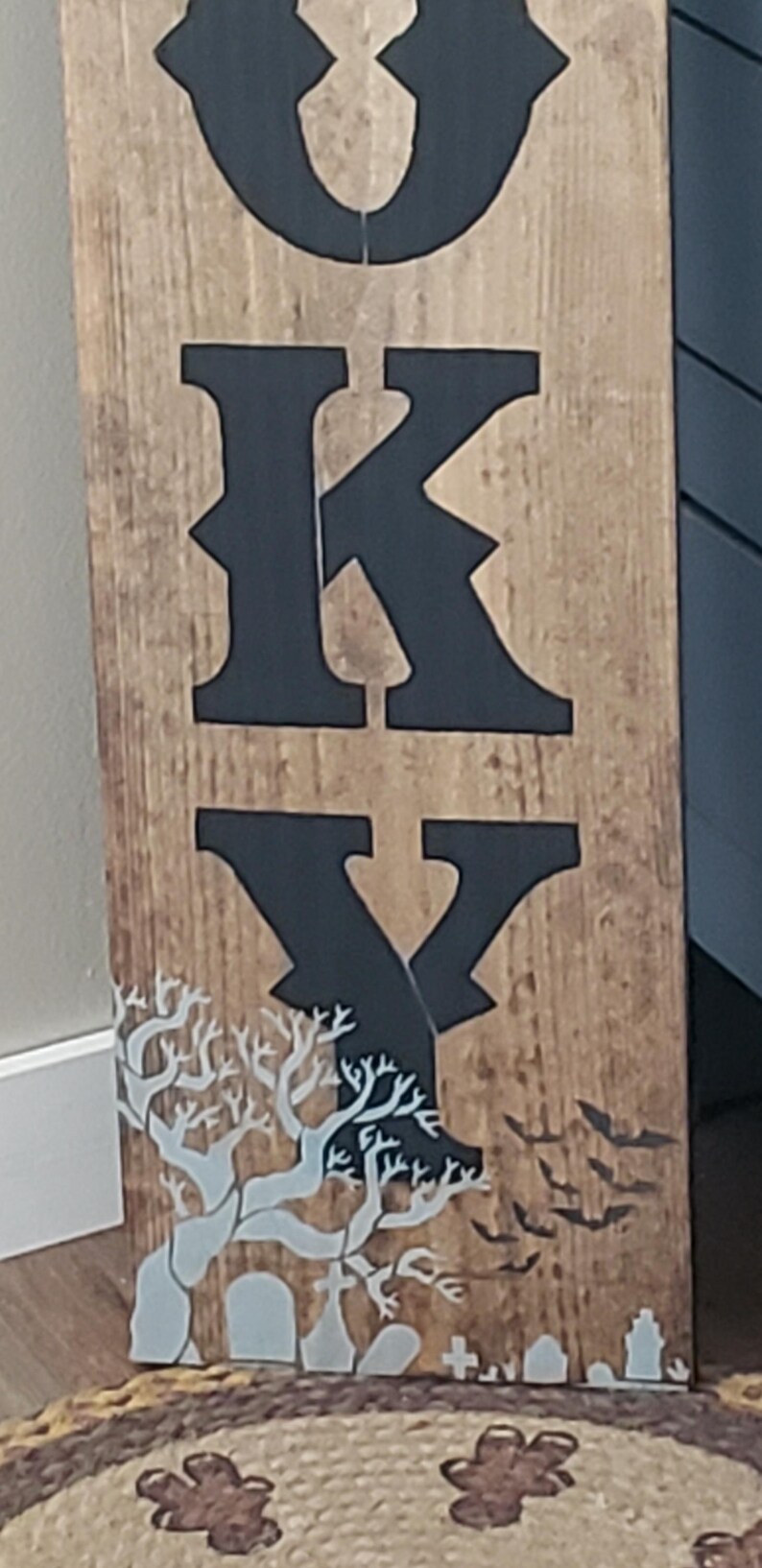 Hello Fall Halloween Vertical Wood Door Sign Porch Leaner - Etsy