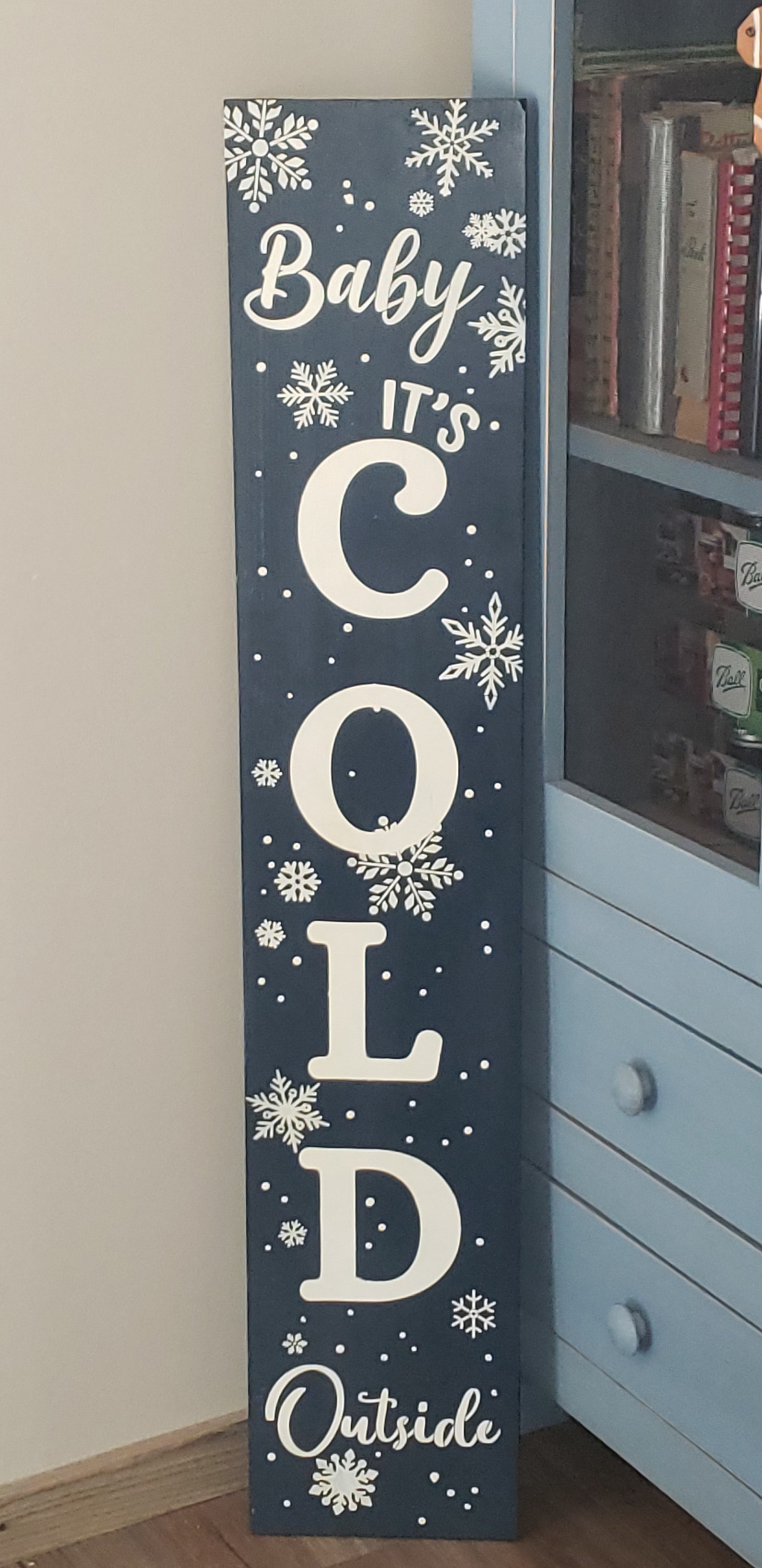 Baby It's Cold Outside Winter Seasonal Welcome Wood Door - Etsy