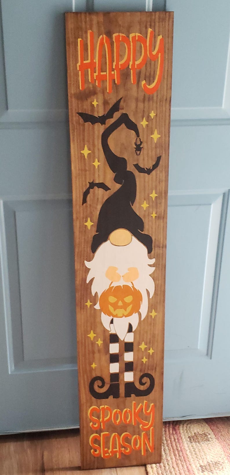 Hello Fall Halloween Witch Gnome Welcome Wood Door Sign Porch Leaner - Etsy