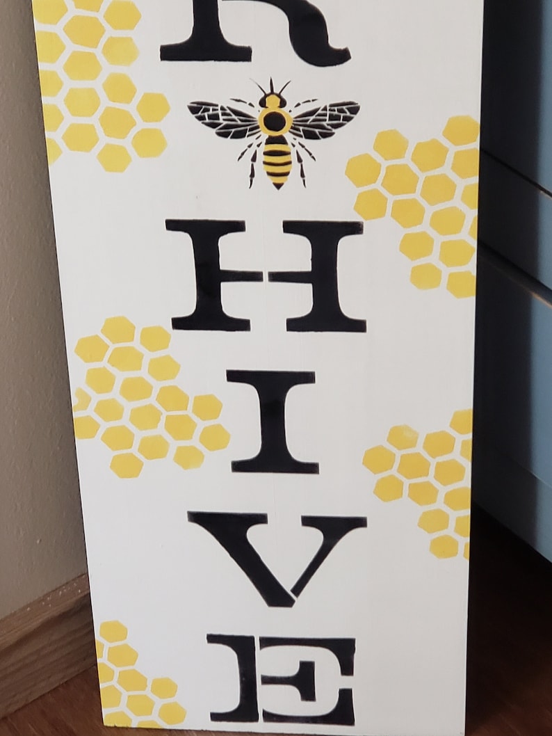 Welcome to Our Hive Spring Summer Bee Welcome Wood Door Sign Vertical ...