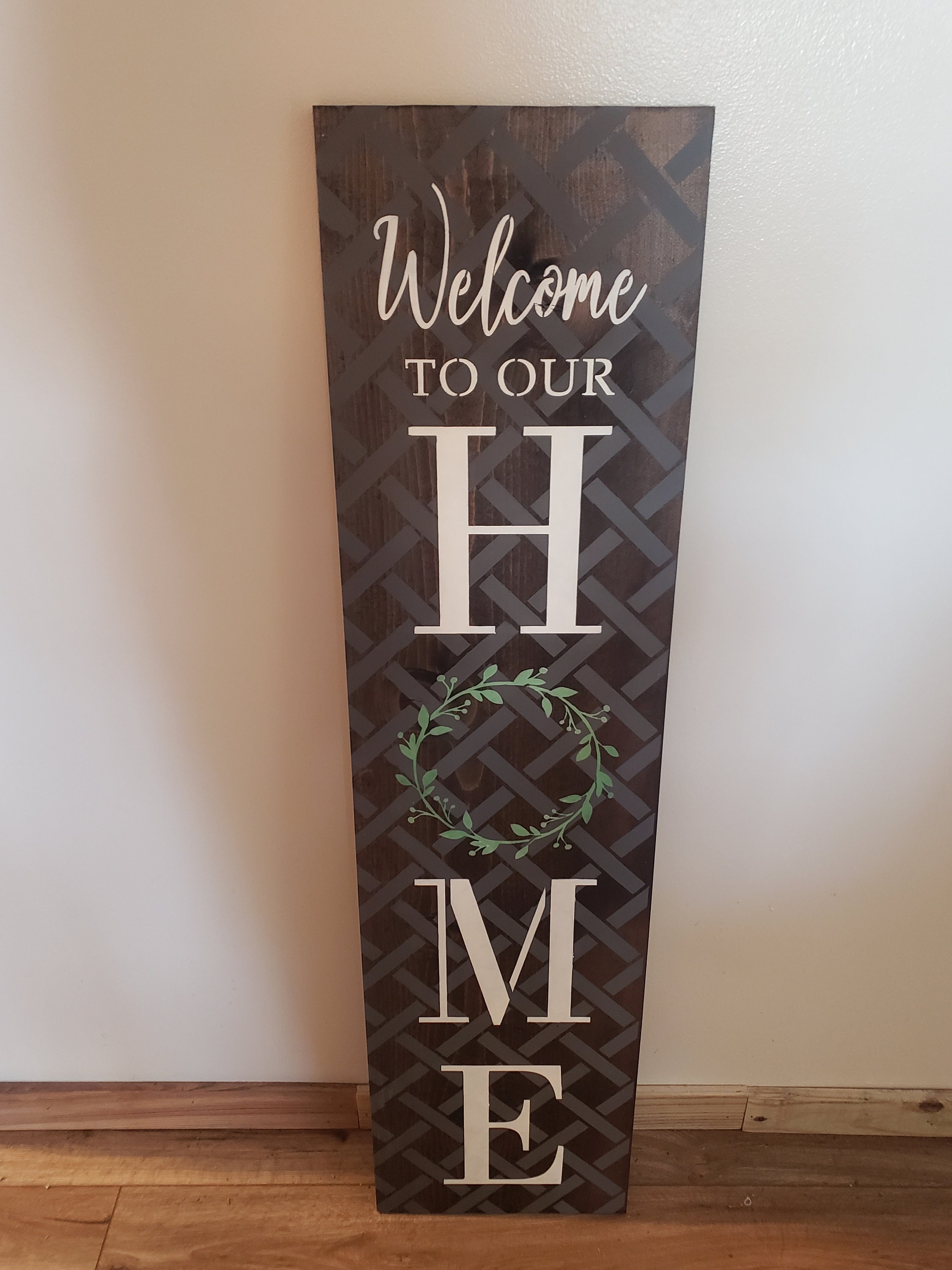 Welcome Home Handcrafted Wood Door Sign Porch Vertical Leaner Board - Etsy