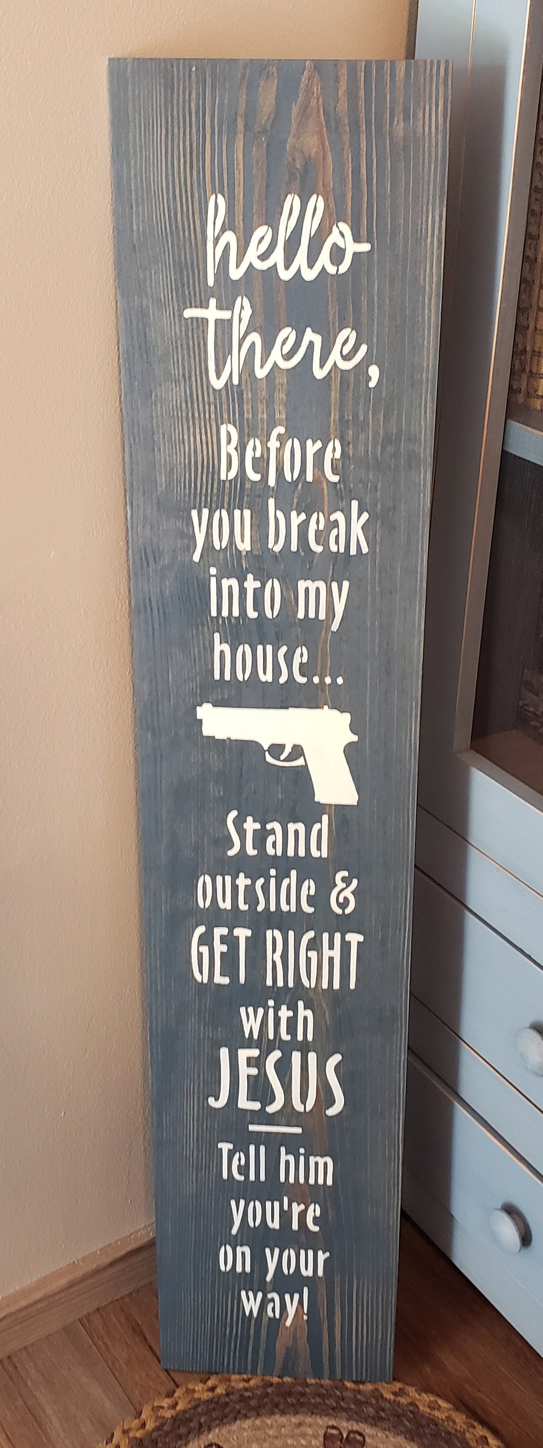 2nd Amendment Get Right With Jesus Welcome Porch Leaner Vertical Board ...