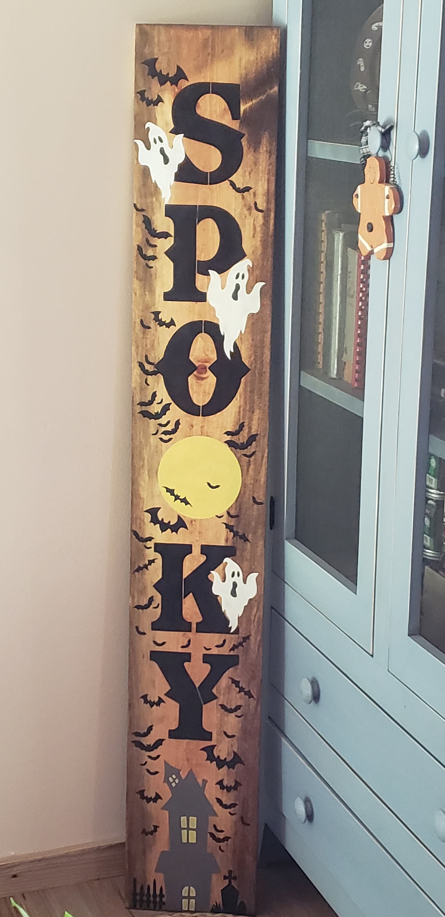 Spooky Seasonal Halloween Wood Door Sign Vertical Porch Leaner - Etsy