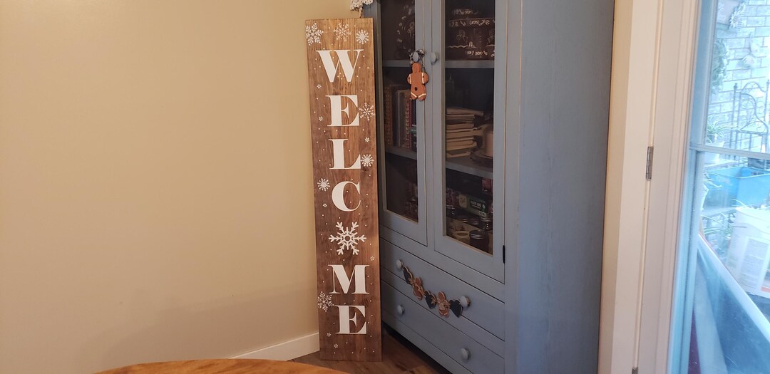 Christmas Seasonal Winter Welcome Wood Door Sign Porch Leaner - Etsy