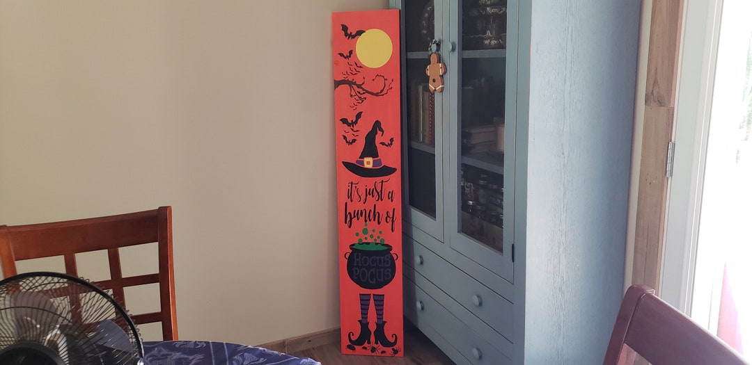 Hocus Pocus Halloween Welcome Wood Door Sign Vertical Porch - Etsy