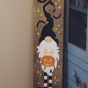 Hello Fall Halloween Witch Gnome Welcome Wood Door Sign Porch Leaner - Etsy