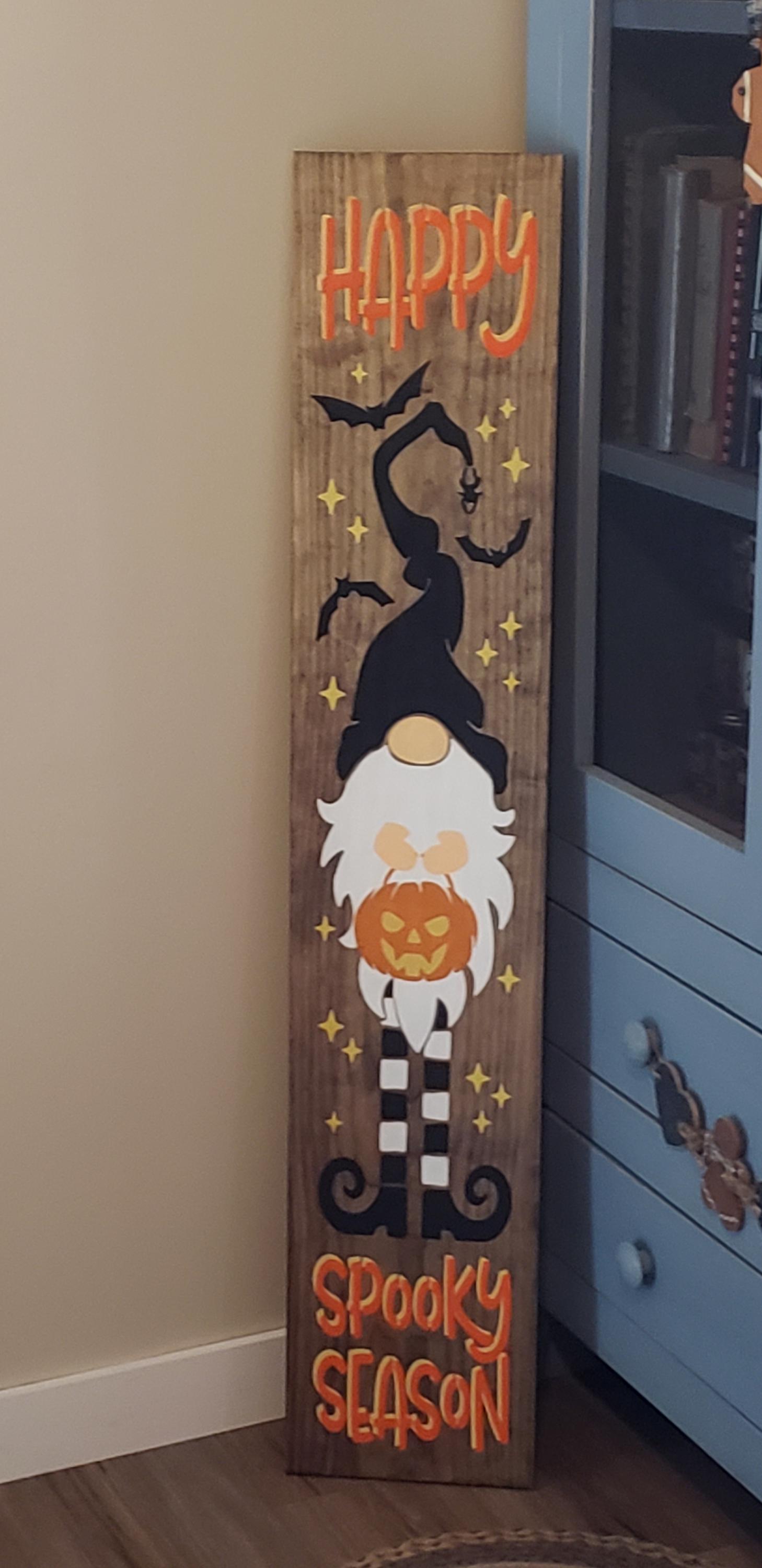 Hello Fall Halloween Witch Gnome Welcome Wood Door Sign Porch Leaner - Etsy