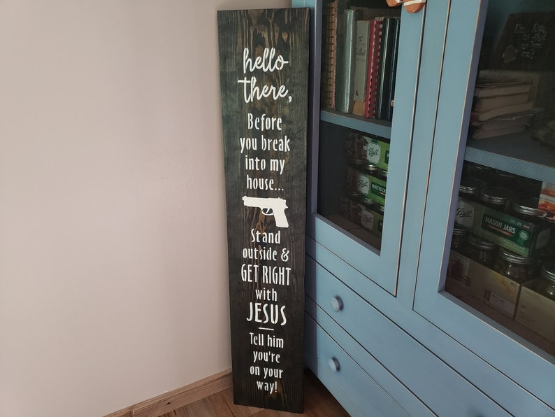 2nd Amendment Get Right With Jesus Welcome Porch Vertical Leaner Board ...