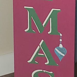 Welcome Winter Pink Christmas Holiday Vertical Wood Door Sign Porch ...