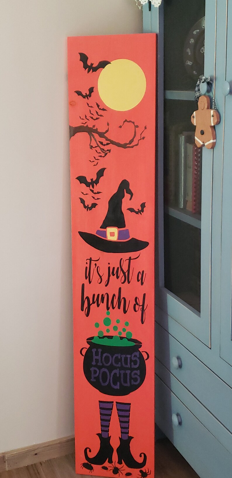 Hocus Pocus Halloween Welcome Wood Door Sign Vertical Porch Leaner ...