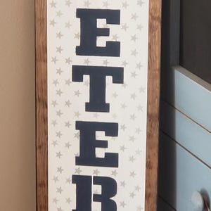 Welcome Veteran Military Patriotic Vertical Wood Door Sign Porch Leaner ...