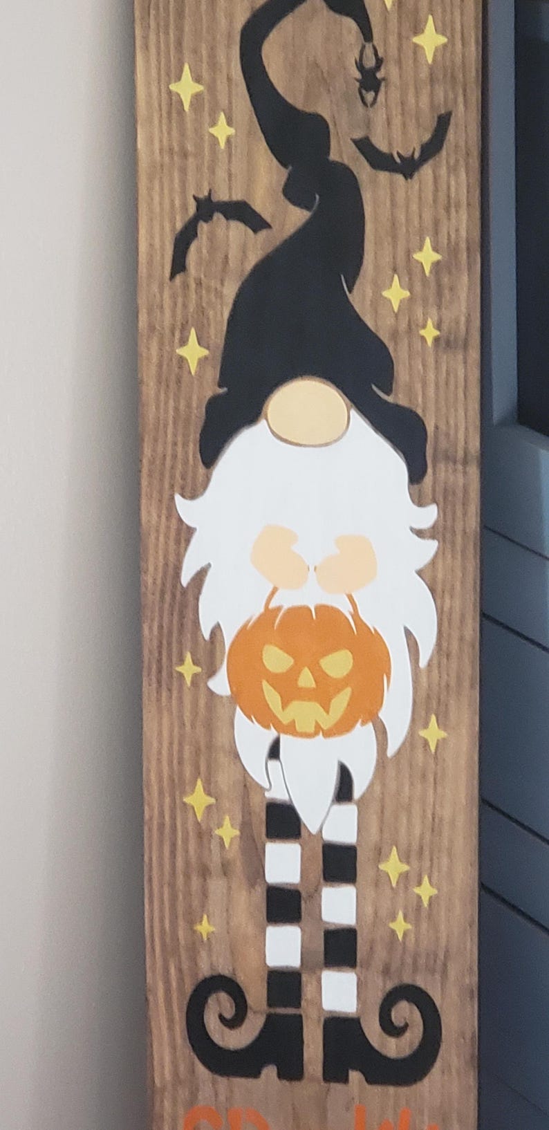 Hello Fall Halloween Witch Gnome Welcome Wood Door Sign Porch Leaner - Etsy