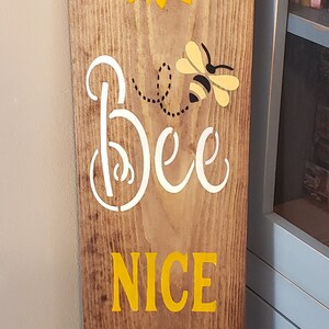 Bee Nice or Buzz off Welcome Wood Door Sign Vertical Porch Leaner - Etsy