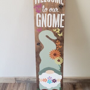 Spring Gnome Welcome Wood Door Sign Vertical Porch Leaner - Etsy