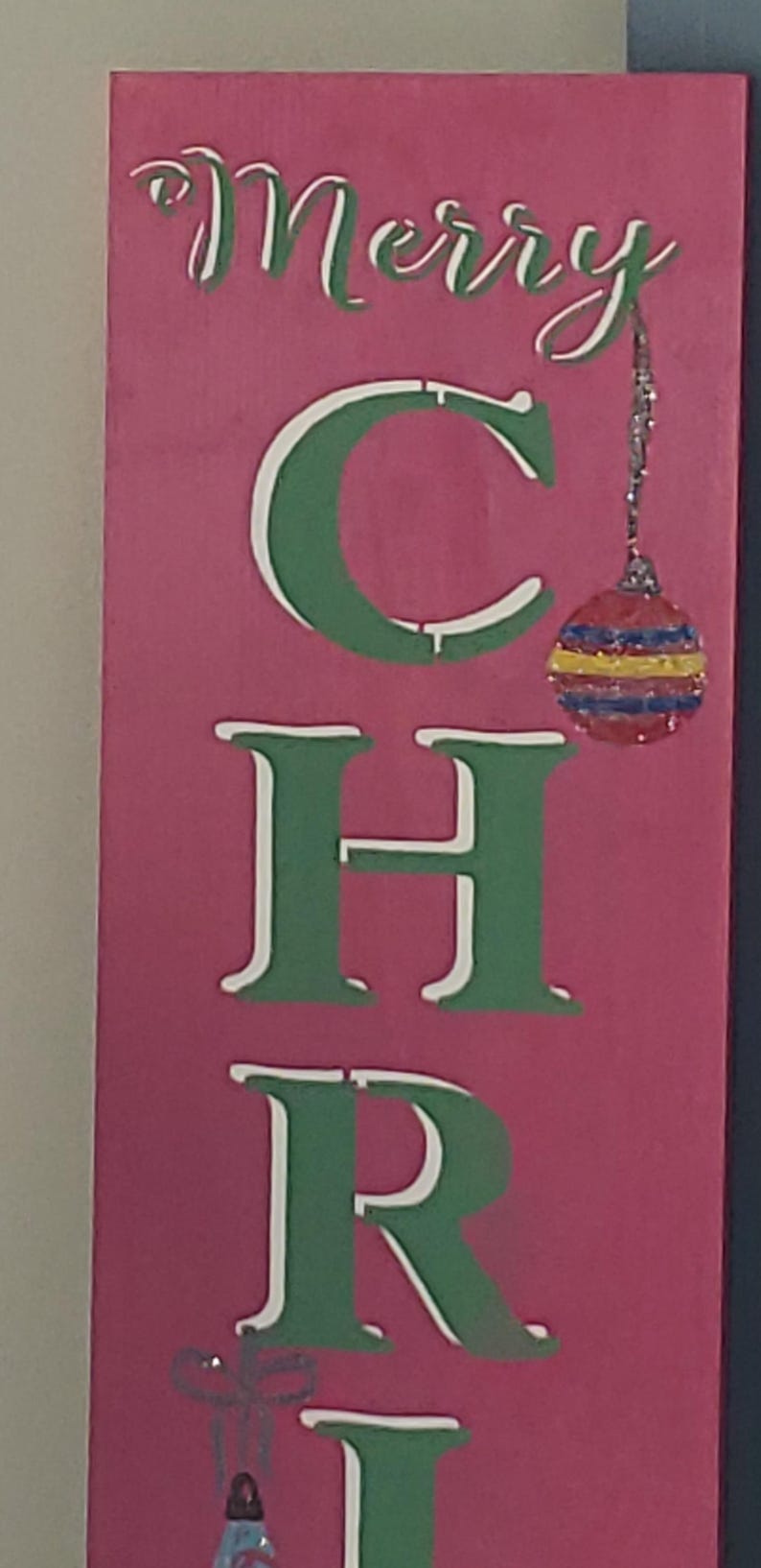 Welcome Winter Pink Christmas Holiday Vertical Wood Door Sign Porch ...