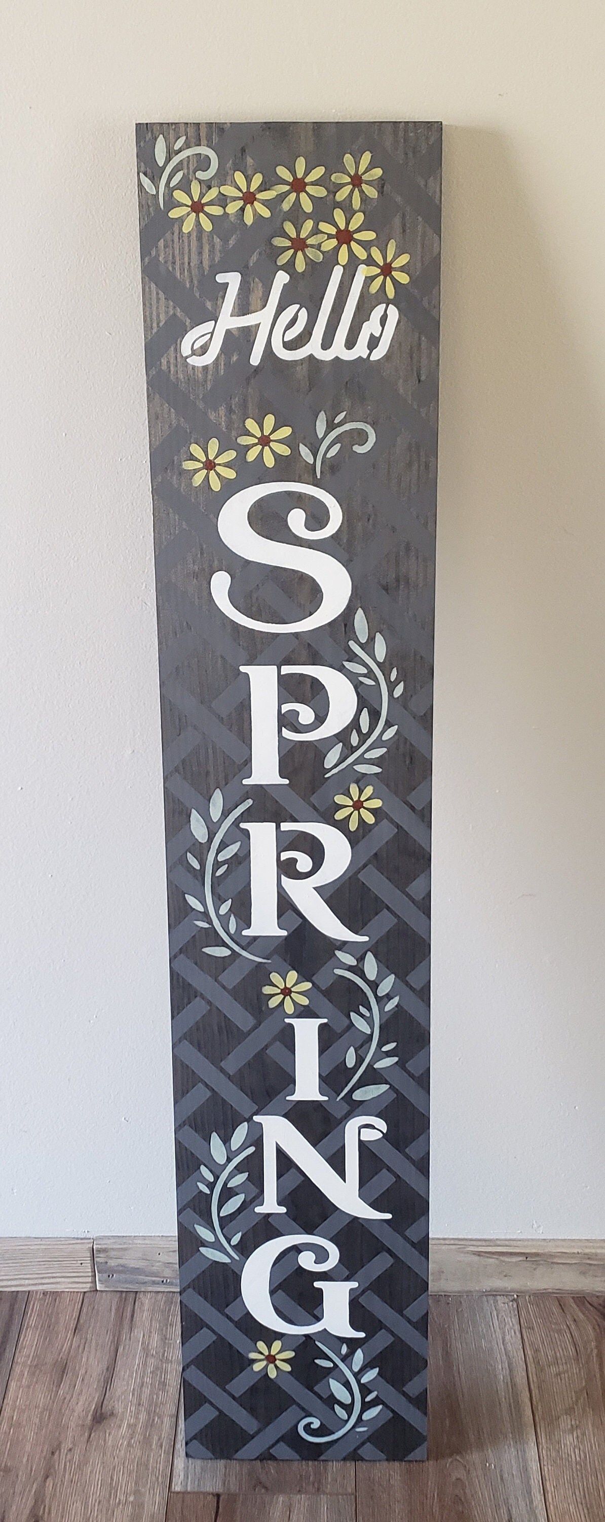 Letrero de madera para puerta Hello Spring Welcome Porch Leaner - Etsy ...
