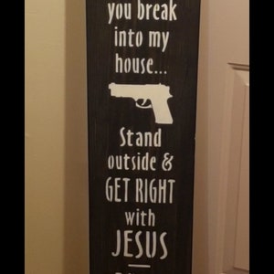 2nd Amendment Get Right With Jesus Welcome Porch Vertical Leaner Board ...