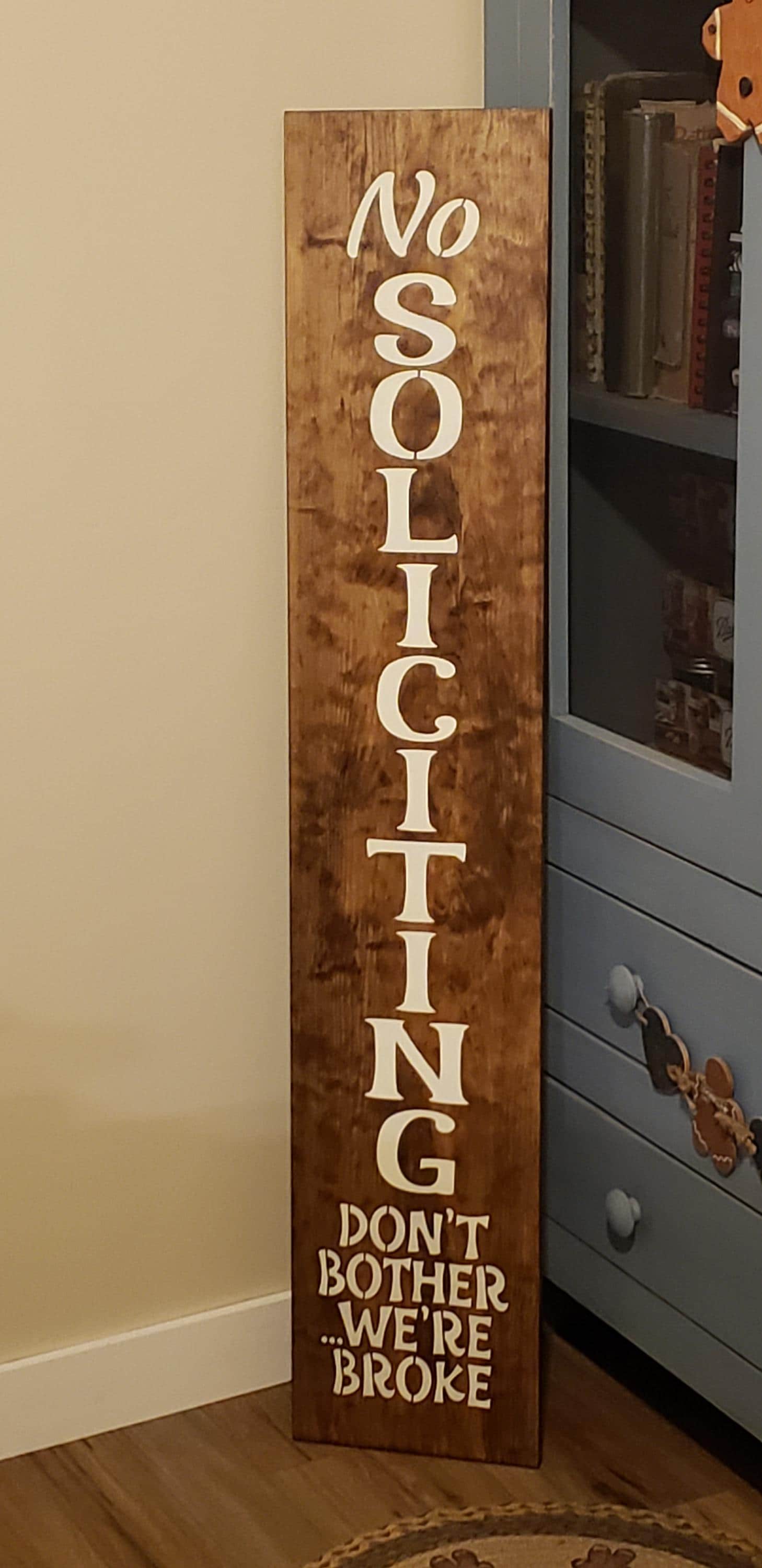 No Soliciting Wood Door Sign Porch Leaner - Etsy