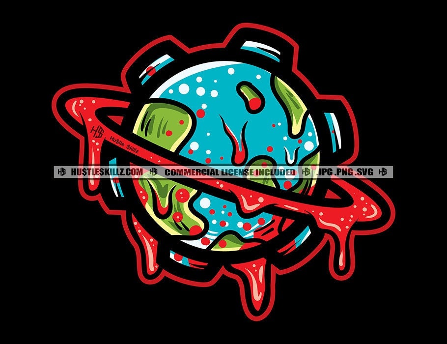 Planet Earth Blood Dripping Bleeding Scars Wounds Spooky Scary - Etsy