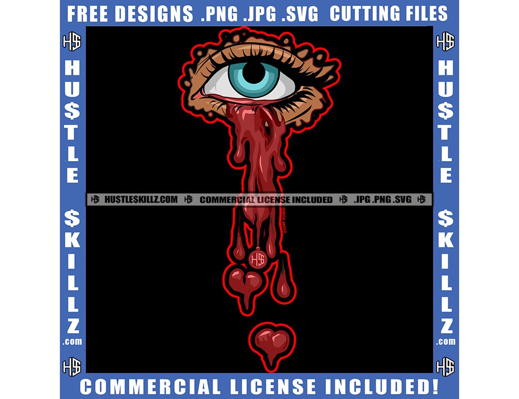 Blue Eye Eyeball Gushing Blood Tears Peeping See Looking Human - Etsy