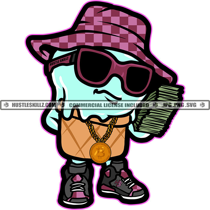 Gangster Ice-cream Man Money Stacks Bragging Dollar Snowman - Etsy