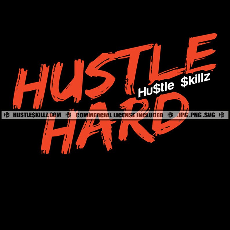 Hustle Hard Quote Design Poster Sign Grind Illustration Icon - Etsy