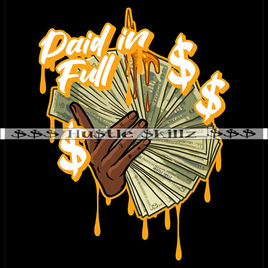 Paid in Full Man Hand Holding Money Spread Showing off Grind Grinding ...