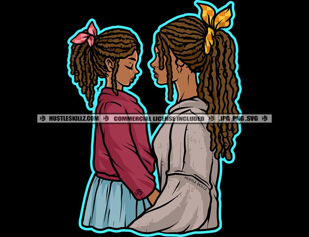 Mom Daughter Mothers Day Locs Hairstyle Love Matching Hair Bow - Etsy