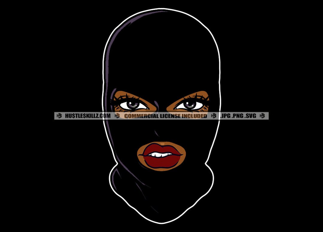 Gangster Melanin Woman Black Ski Mask Tears Cross Gangsta Dope Hustle ...