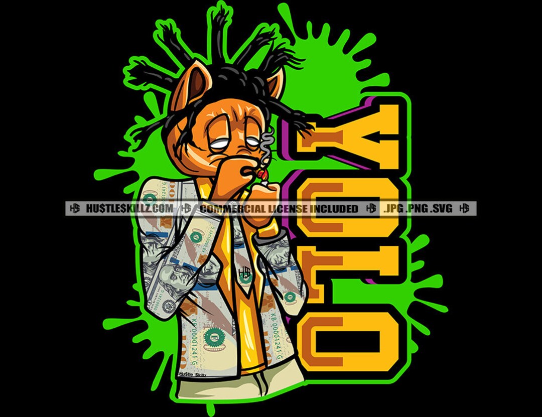 Gangster Scarface Cat Money Suit Dreadlocks Locs Hairstyle Smoking ...